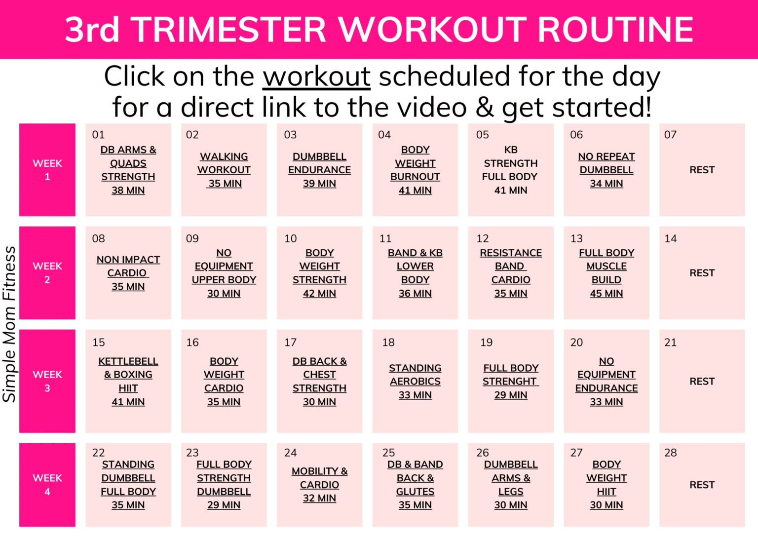 Free 3rd Trimester Workout Plan - Simple Mom Fitness