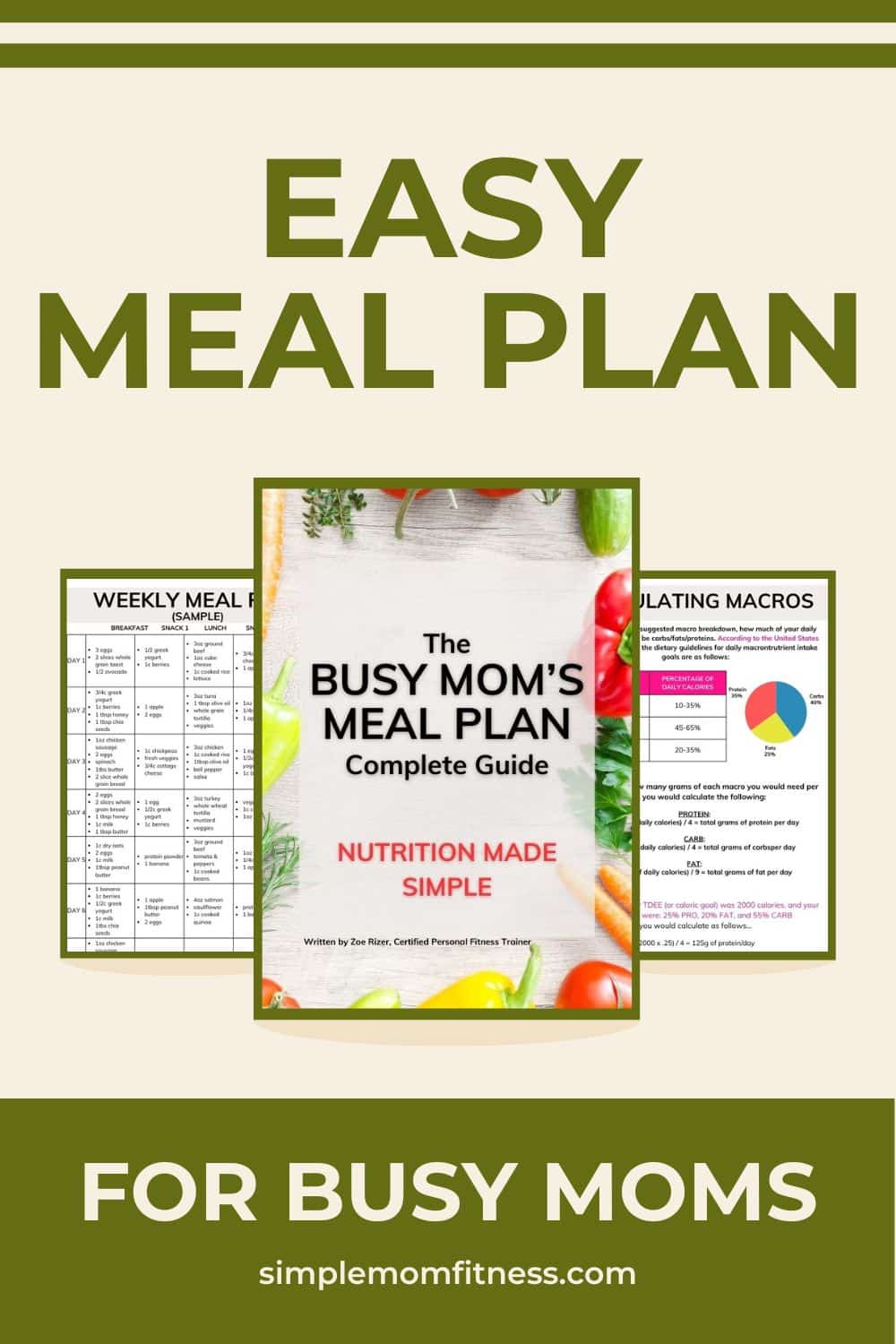 Easy Meal Plan For Busy Moms - Simple Mom Fitness
